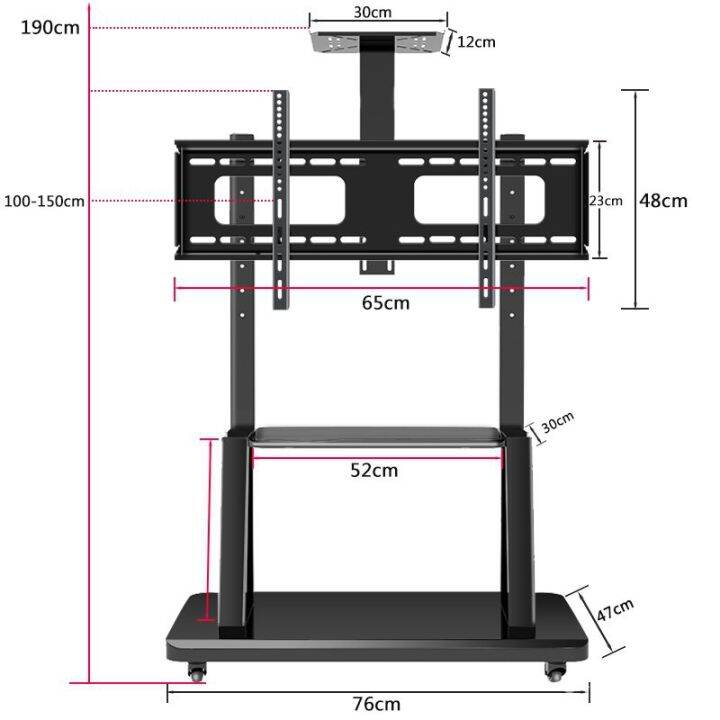 Tv Stand Portable Mobile TV Trolley Stand Movable LCD LED Tripod ...