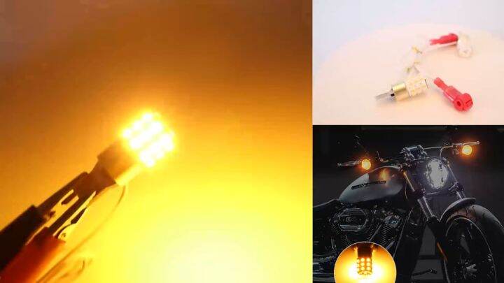 T15 DUAL CONTACT Motorcycle Park light/Signal Light Amber Ice Blue ...