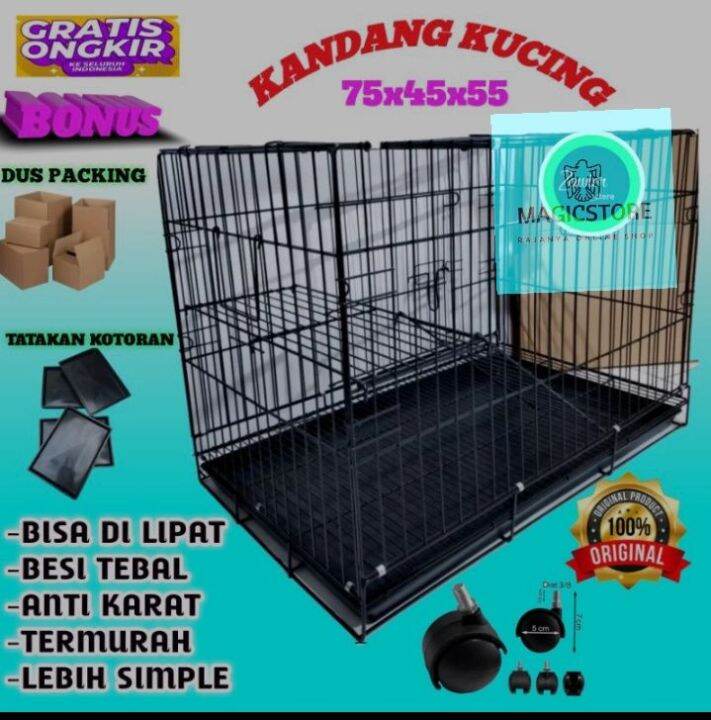 Kandang Besi tingkat Ukuran P75 L45 T55+Tatakan plastik Hewan ...