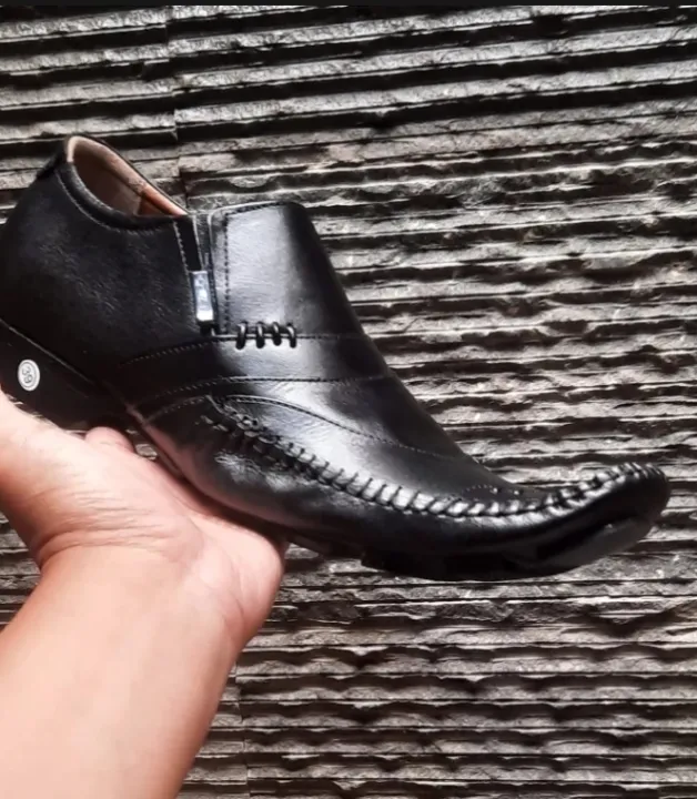 SEPATU FULL KULIT ZIPPER TERBARU PANTOFEL PORMAL KANTOR KERJA KONDANGAN ...
