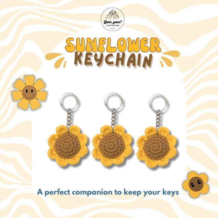 Crochet Sunflower Keychain | Lazada PH