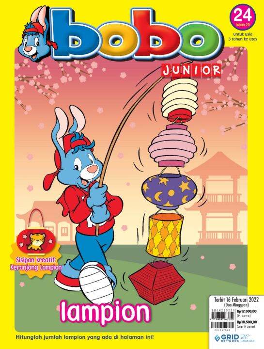 Majalah Anak BOBO JUNIOR 24- Februari 2022 JUDUL : LAMPION Sisipan ...