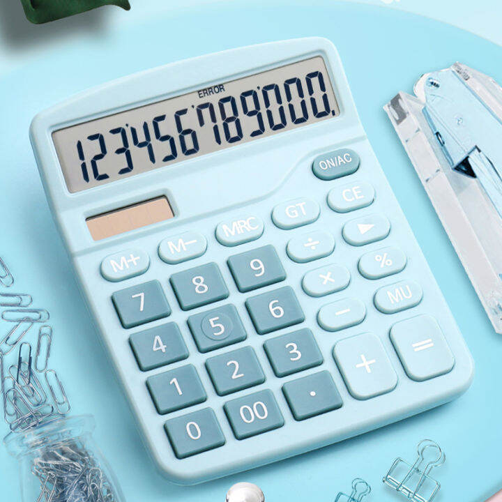 Calculator Big With 12 Digit Large Lcd Display Solar Battery Dual Power For Home Basic Office