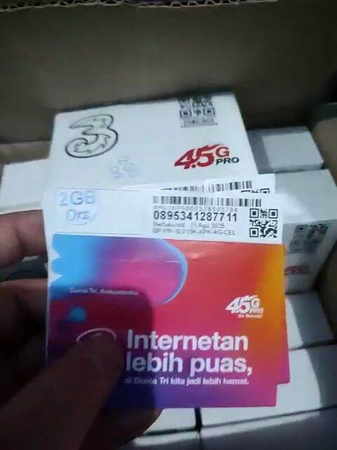 1 Box Isi .. Kartu Perdana Tri HAPPY 5GB Prabayar Aktif Siap Pakai OTP ...