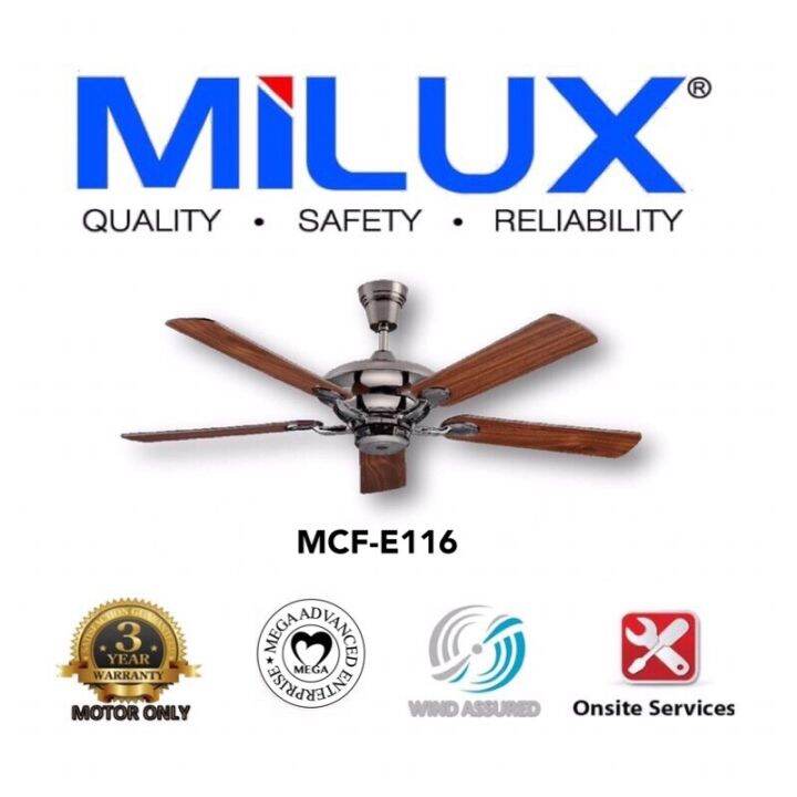 Milux Ceiling Fan 54” Plywood Blade MCF-E116 GM | Lazada