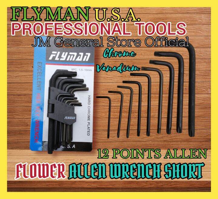 FLOWER ALLEN WRENCH SET(SHORT ALLEN) ORIGINAL FLYMAN U.S.A./ HEAVY DUTY ...