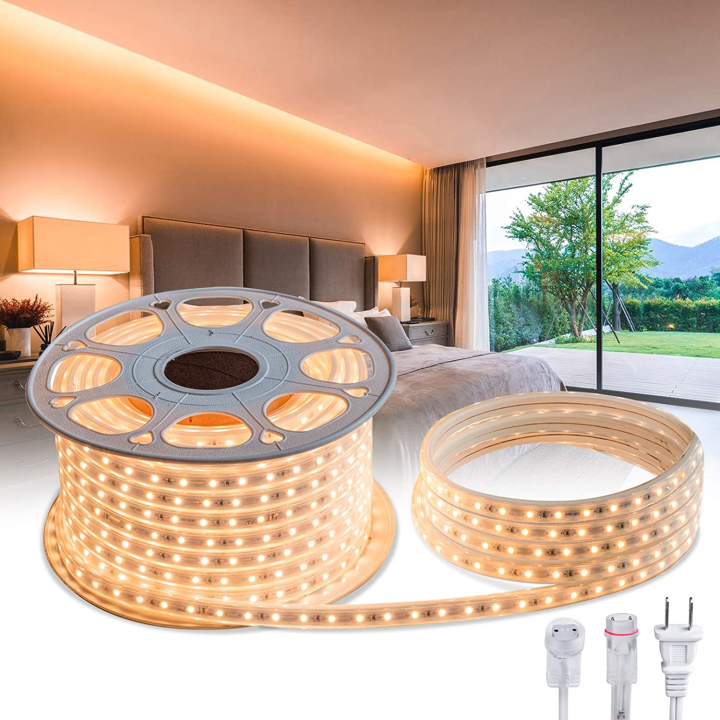 【COD】Led strip light 220v Three rows of white light ip65 heavy duty ...