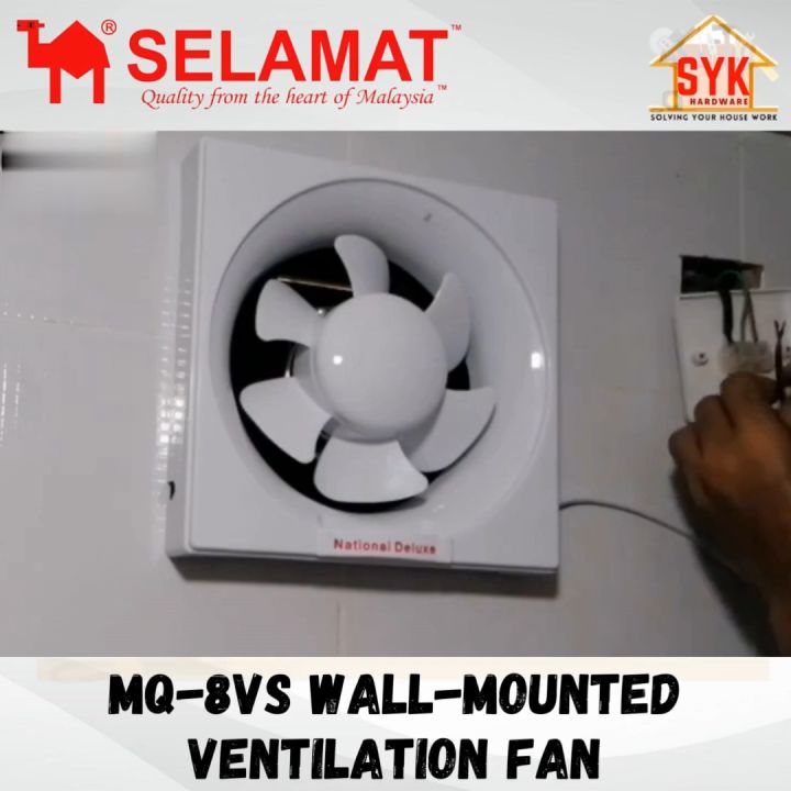 SYK SELAMAT 8" (200mm) Wall-Mounted Exhaust Fan Ventilation Fan Kipas ...