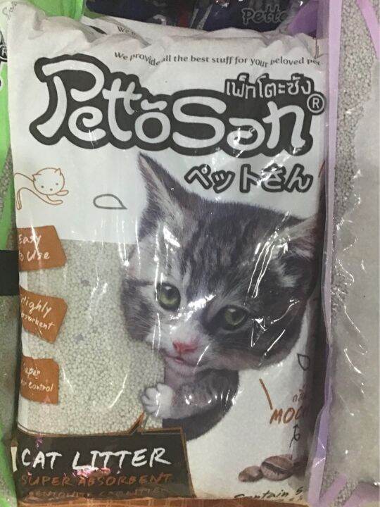 ทรายแมว pettosan ปริมาณ 5 ลิตร กลิ่น กาแฟ พร้อมส่ง จับตัวเป็นก้อน กลบ ...
