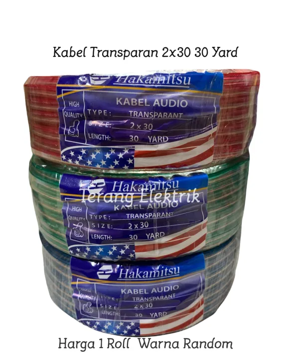 KABEL TRANSPARAN 2X30 30 YARD ISI 2 JALUR HAKAMITSU / Audio Cable ...