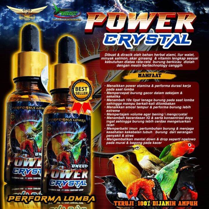 Power Crystal Omega Plus Botol Kaca Vitamin Penggacor Suplemen Burung ...