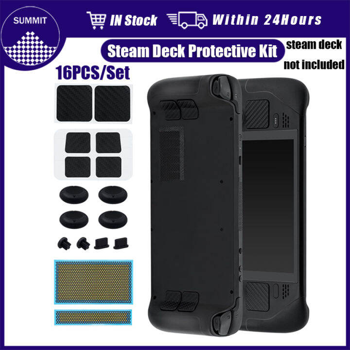 16 Pcs Protective Kit for Steam Deck Dust Plug Button Sticker Silicone ...