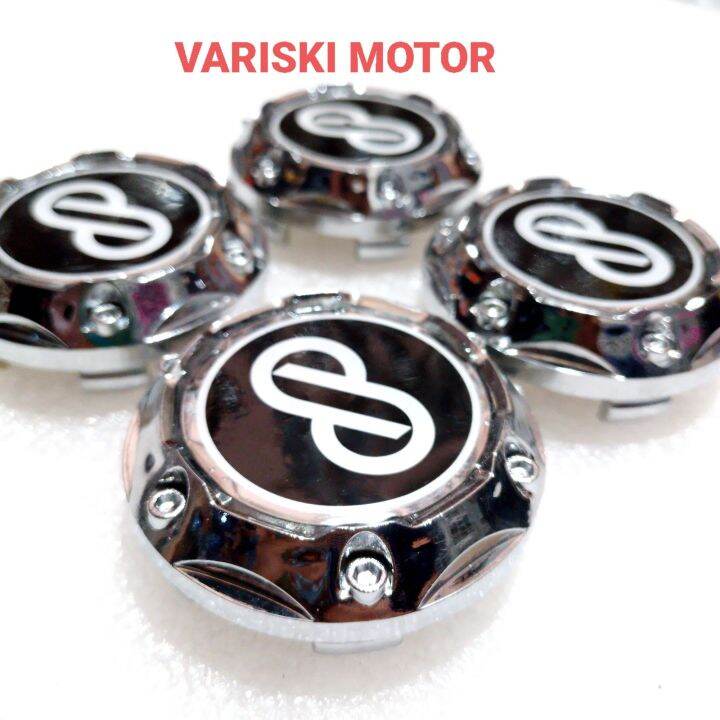 dop center roda as velg mobil racing (ENKEI) cembung full chrome kaki 6 ...