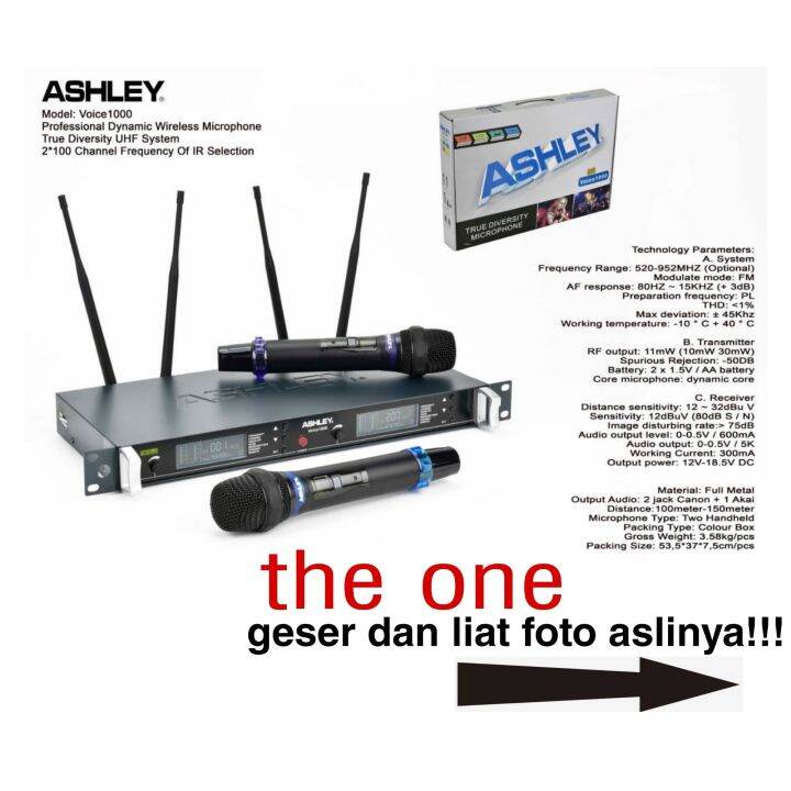 MIC WIRELESS ASHLEY VOICE 1000 / VOICE1000 MICROPHONE ASHLEY ORIGINAL 2 ...