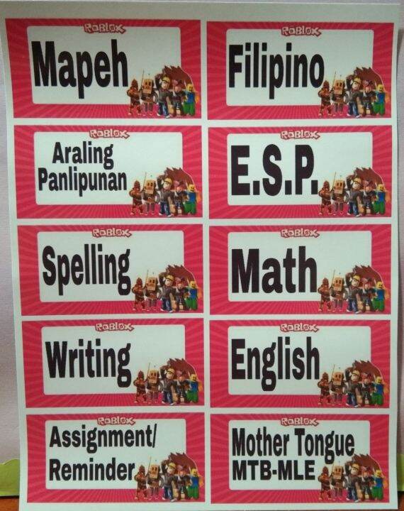 Subject sticker label for grade1(with photo top)1 | Lazada PH