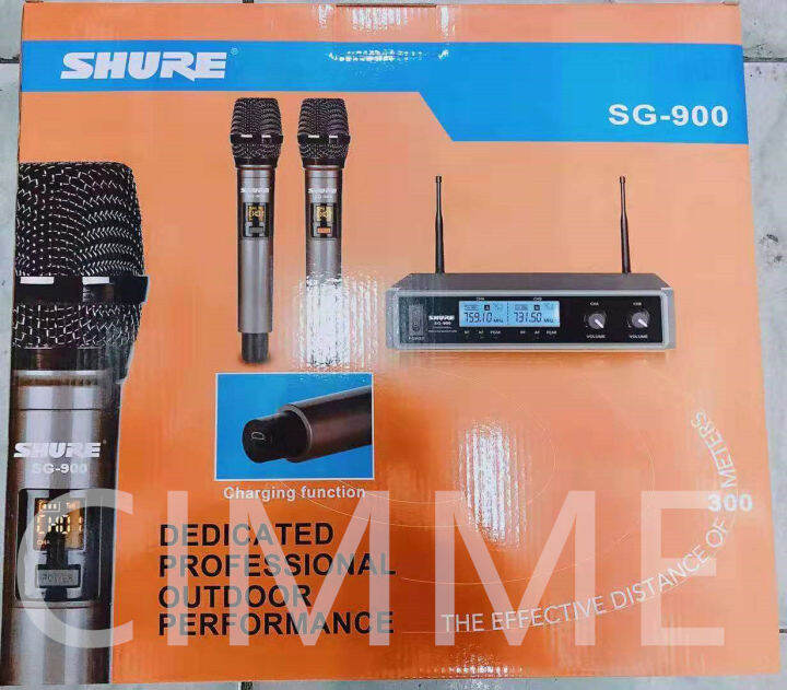 Shure SG-900 Digital Dedicated Professional Outdoor Performance UHF/VHF Wireless Microphone ...