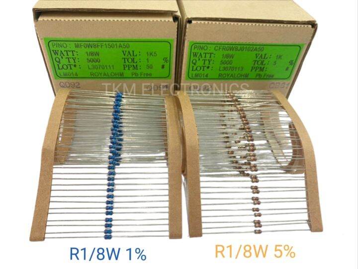 ตัวต้านทาน R1/8W 1% กับ 5% ราคา100ตัว ROYAL OHM รีซิสเตอร์ มีแทบทุกค่า | Lazada.co.th