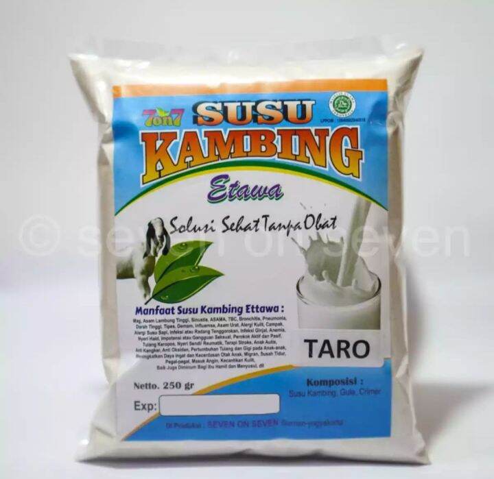 SUSU KAMBING BUBUK RASA TARO 250GRAM FULL CREAM MEREK SEVEN ON SEVEN ...