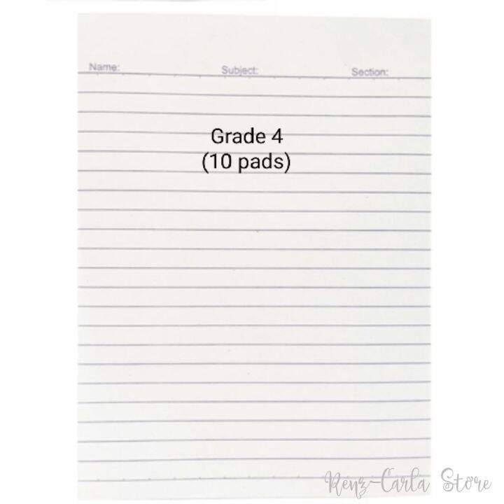 Grade 4 - Pad Paper (10pads) | Lazada PH