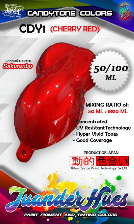 Cherry Red Candytone Paint Color Toner Concentrate Drops Tinting ...