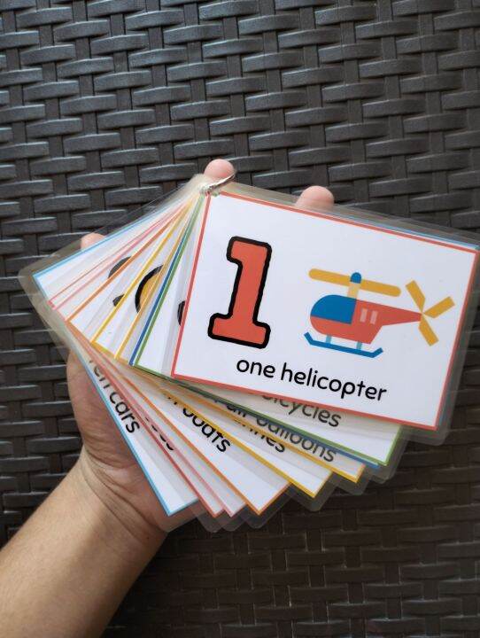 Numbers 1-10 Vehicles Flashcards (laminated) free ringbind | Lazada PH