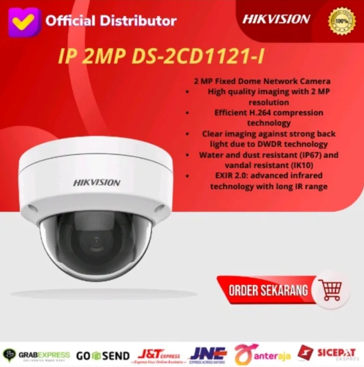IP CAMERA DOME DS-2CD1121-1 HIKVISION CCTV 2MP INDOOR POE+WDR2.8MM | Lazada Indonesia