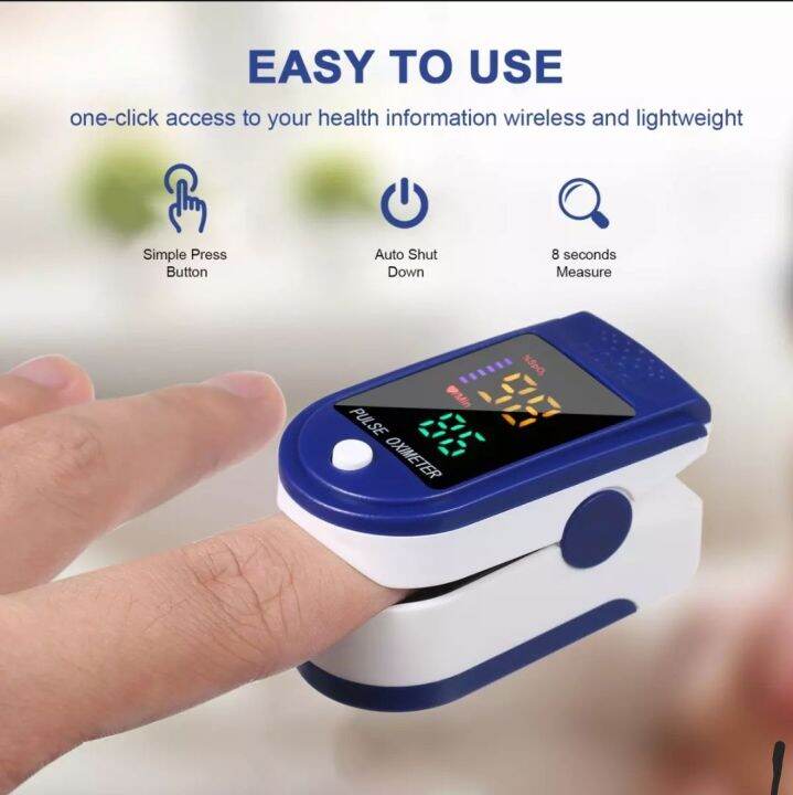 Fingertip Pulse Oximeter SpO2 LED / Alat Ukur Kadar Oksigen & Detak jantung | Lazada Indonesia