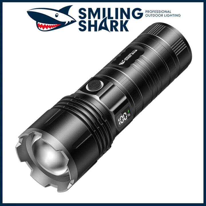 Smiling Shark SD-8109 Flashlight Zoomable Torch Light Rechargeable ...