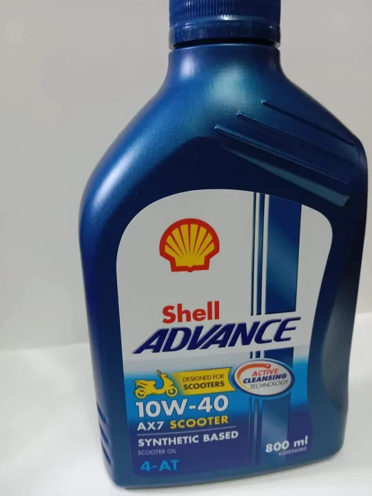 Oil Shell Advance 800ML. 10W-40 AX7 Scooter synthetic Based 4-AT Very ...