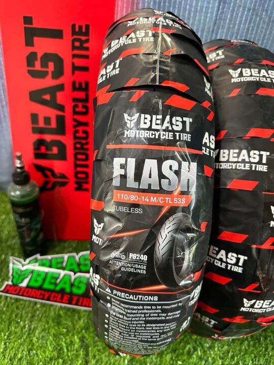 BEAST FLASH TIRE TL P6240 110/80-14 FREE SEALANT STICKER | Lazada PH