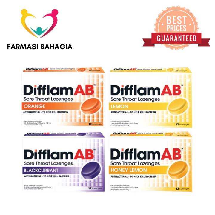 Difflam AB Lozenges 12's (Blackcurrant / Orange / Lemon / Honey Lemon ...