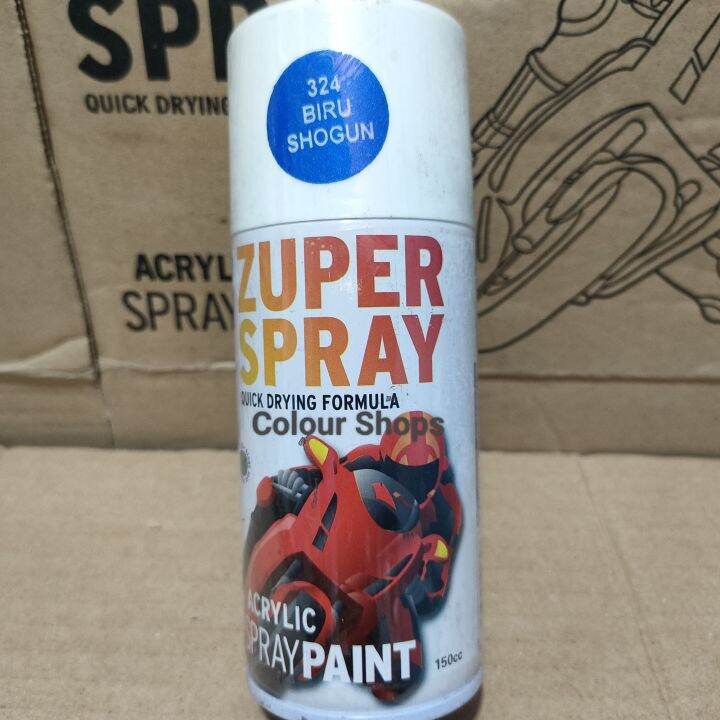 Zuper Pilox Pilok Cat Semprot Warna Biru Shogun Metalic Metalik 324 150cc Spray Paint | Lazada ...