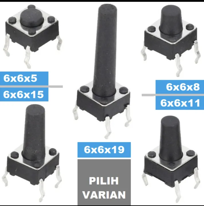 Push button micro switch 4 pin 6x6mm | Lazada Indonesia