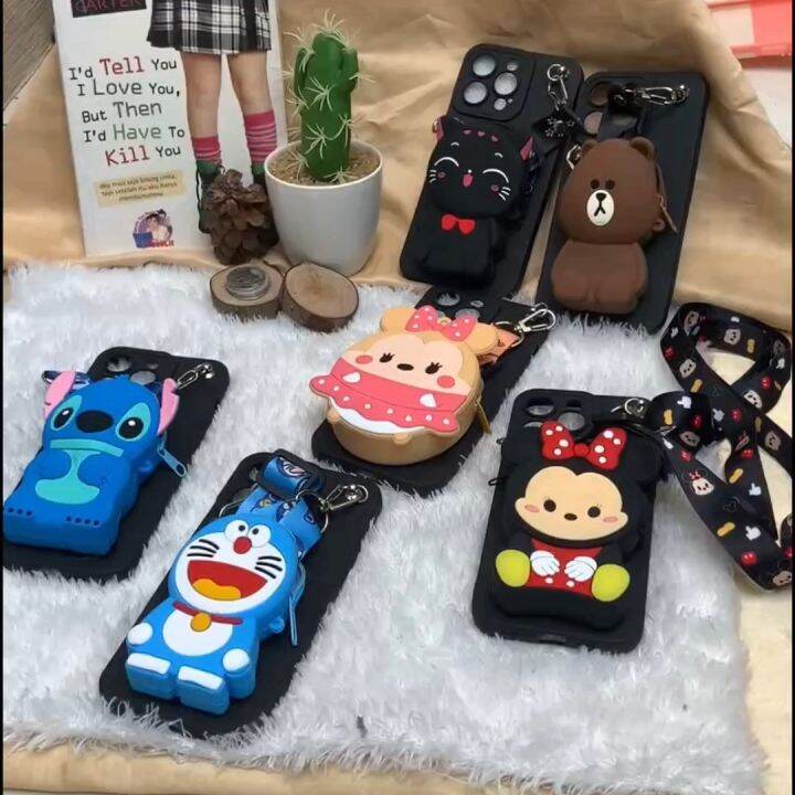 RC Case Dompet Karakter case oval Casing hp untuk SAMSUNG J2 PRIME A03 A04E A10S A13 A50 all ...