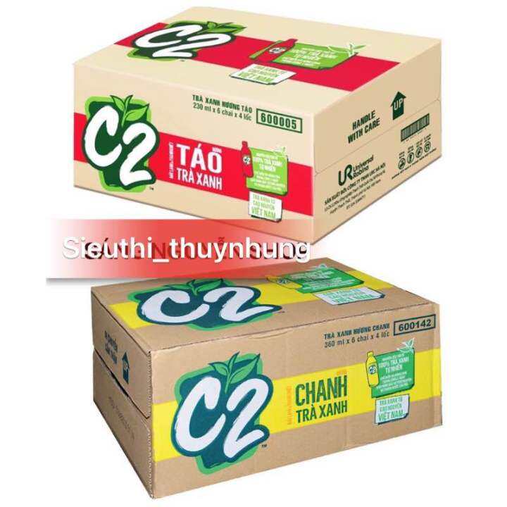 Thùng 24 Chai C2 Hương Chanh/ Táo 355ml | Lazada.vn