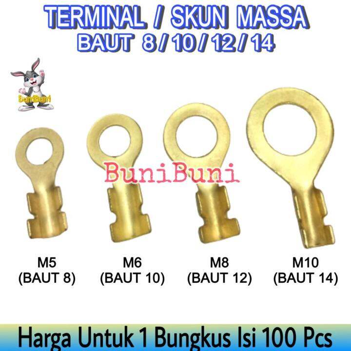 SKUN Terminal Massa BAUT 8 10 12 14 - Diameter Lubang 5mm M5 / 6mm M6 ...