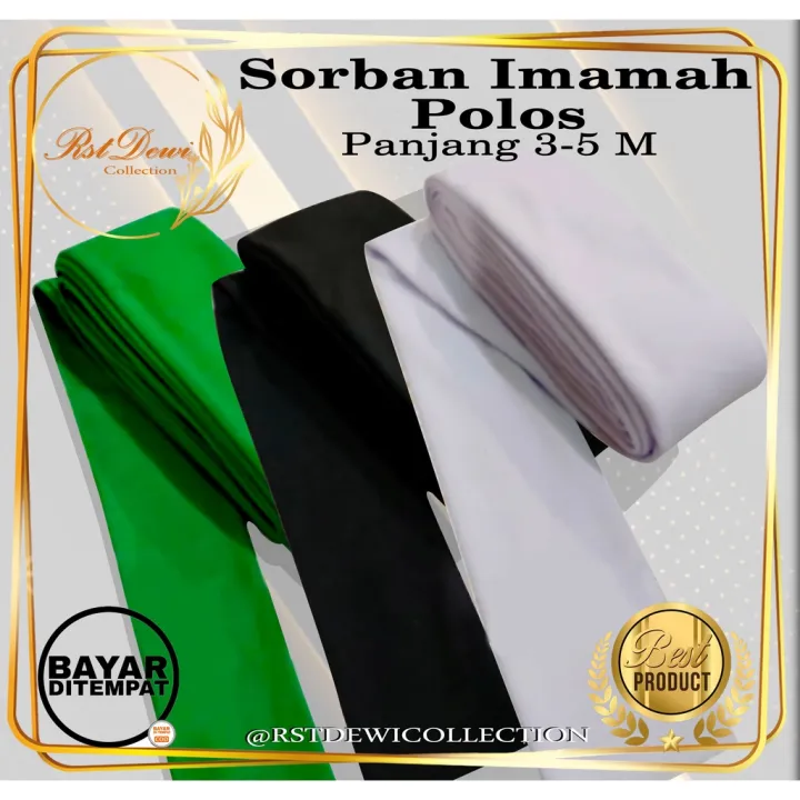 SORBAN IMAMAH PANJANG/SORBAN IMAMAH PUTIH 3 METER/SORBAN IMAMAH/SORBAN IMAMAH HITAM 3 METER ...