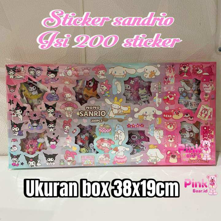 Set Box Isi 200 Pcs Sticker Sandrio Cinnamorrol Kuromi Melody Lotso ...