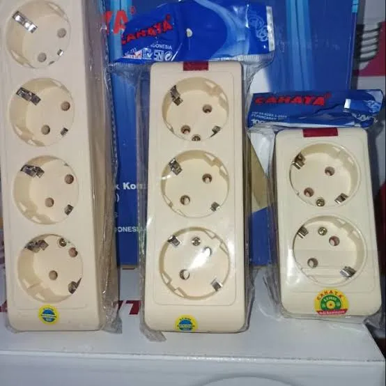 Stop kontak listrik colokan listrik 3 lubang merk cahaya | Lazada Indonesia