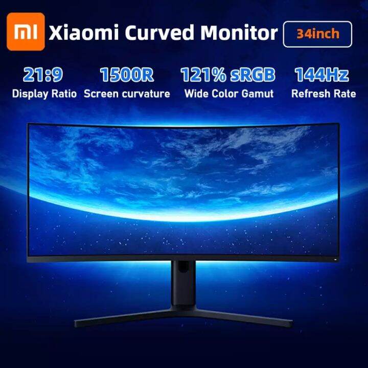 xiaomi layar monitor 34 inch ultra wide curve melengkung gaming 1440P ...