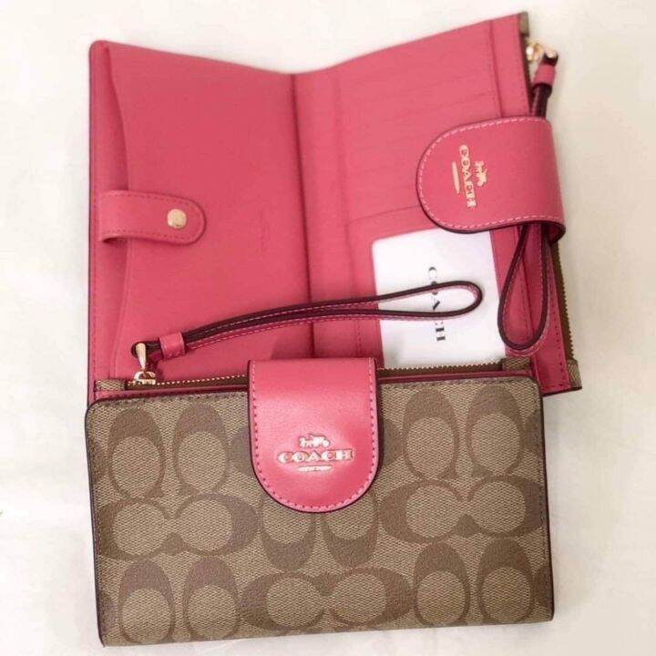 Coach C2874 Tech Phone Wallet In Signature Canvas | Lazada.co.th
