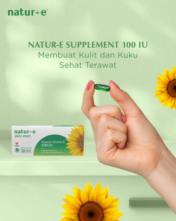 Natur-E Skin Start Natural Vitamin E 100 IU Soft Capsule Vitamin Kulit ...