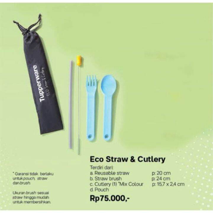 tupperware eco straw & cutlery paket sendok dan sedotan tupperware ...