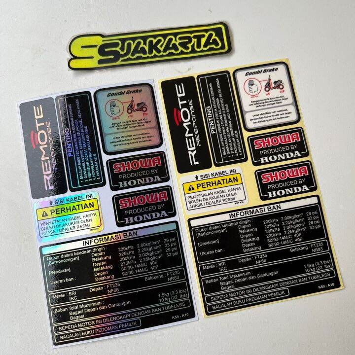 STIKER STICKER PENTING PERINGATAN HONDA MATIC SET | Lazada Indonesia