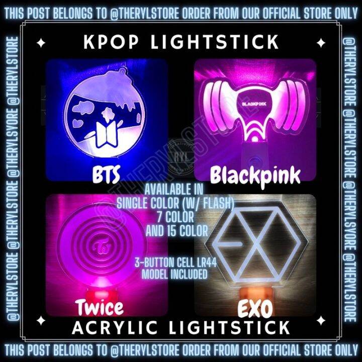 KPOP Acrylic Lightstick - Flashing and 7 color - Unofficial | Lazada PH