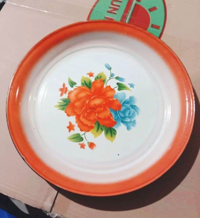 BAKI NAMPAN ENAMEL / NAMPAN SENG ENAMEL JADUL diameter 35x35 cm ...
