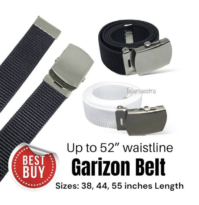CAT / ROTC BLACK WHITE NAVY BLUE GARIZON BELT - Nylon belt with Silver ...