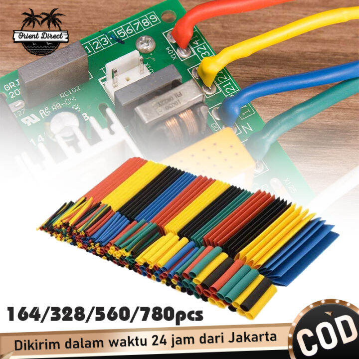 164pcs-780pcs Isolasi Bakar Kabel Listrik Heat Shrink Tube Selang Bakar ...