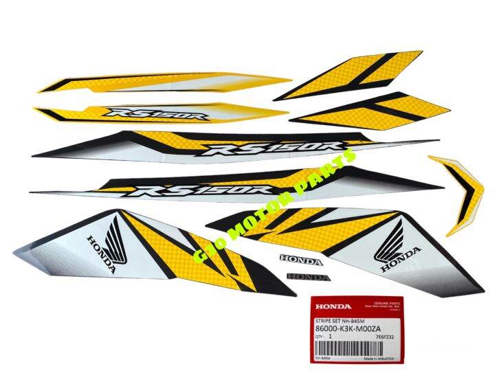HONDA RS150 V5 BODY STICKER SET GREY/YELLOW ORIGINAL | Lazada