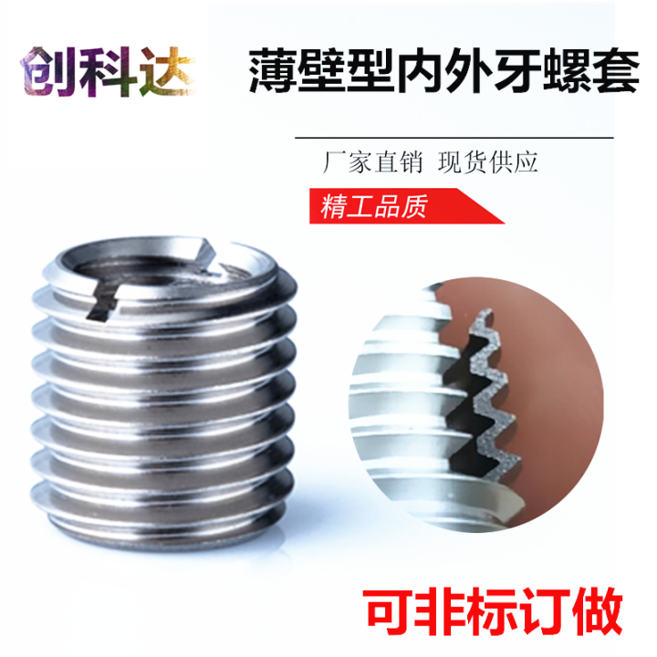 Internal and External Teeth Slotted Thread Insert Screw Set Tooth ...